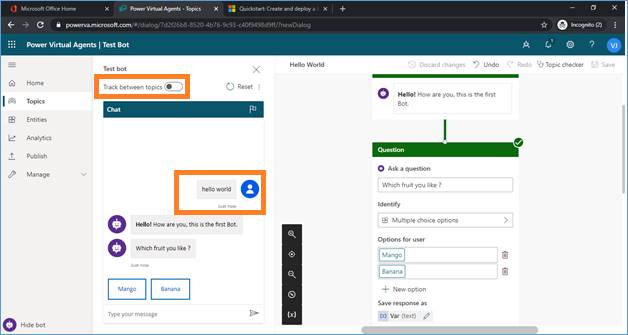 Create Your First Bot Using Microsoft Power Virtual Agents